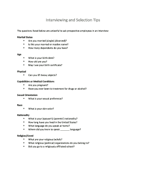 Fillable Online Interviewing and Selection Tips Fax Email Print - pdfFiller