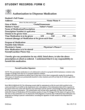 Fillable Online STUDENT RECORDS: FORM C Fax Email Print - pdfFiller