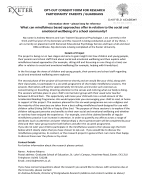 Fillable Online oakfieldacademy co OPT-OUT CONSENT FORM FOR RESEARCH ...
