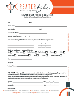 Fillable Online gssmin GRAPHIC DESIGN MEDIA REQUEST FORM Fax Email ...