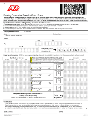 Fillable Online Submitting Your Parking Commuter Benefits Claim Fax ...