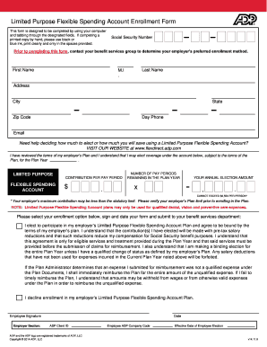 Fillable Online Limited Purpose Flexible Spending Account Enrollment Form Fax Email Print ...