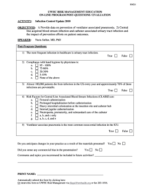 Fillable Online Ventilator associated pneumonia 2 Central line acquired ...
