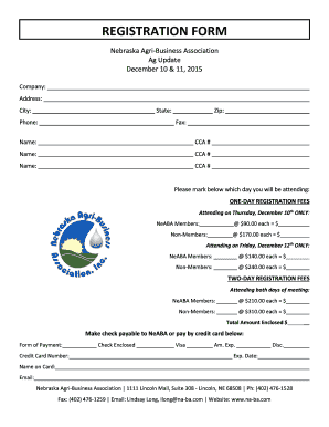Fillable Online 2015 Ag Update Registration Form - bnab-bbabbcomb Fax ...