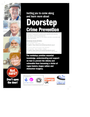 Fillable Online communityimpactbucks org Doorstep Crime prevention tool ...