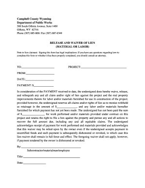 Fillable Online LIEN WAIVER Formdoc Fax Email Print - pdfFiller