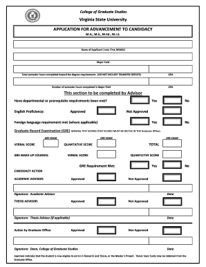 Fillable Online gradstudies vsu Virginia State University APPLICATION ...
