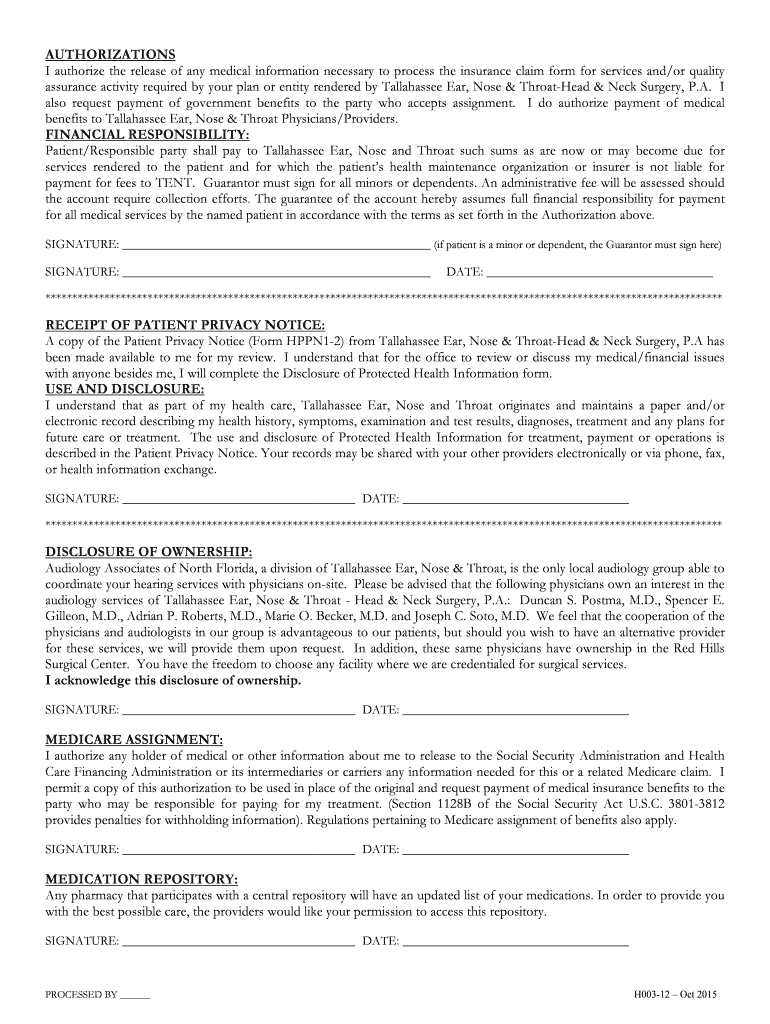 Fillable Online AUTHORIZATIONS I authorize the release of any medical Fax Email Print - pdfFiller