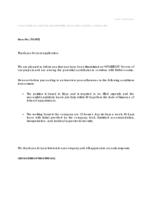 Fillable Online SAMPLE EMAIL: SENT TO SHORTLISTED JUNIOR ENGINEER ...