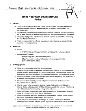 14 Printable byod policy for schools Forms and Templates - Fillable ...