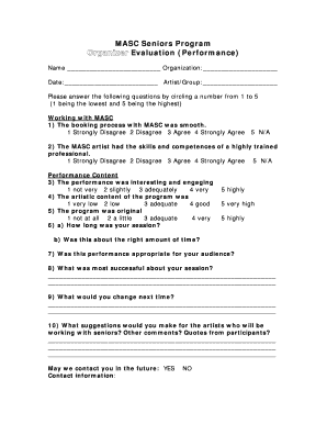 Fillable Online masconline MASC Seniors Program Evaluation Performance ...