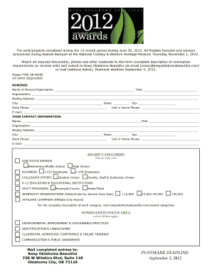 Fillable Online 12 EEC - Nomination Form Fax Email Print - pdfFiller