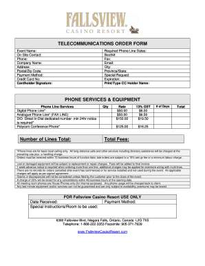 Fillable Online TELECOMMUNICATIONS ORDER FORM - Inevite Fax Email Print ...