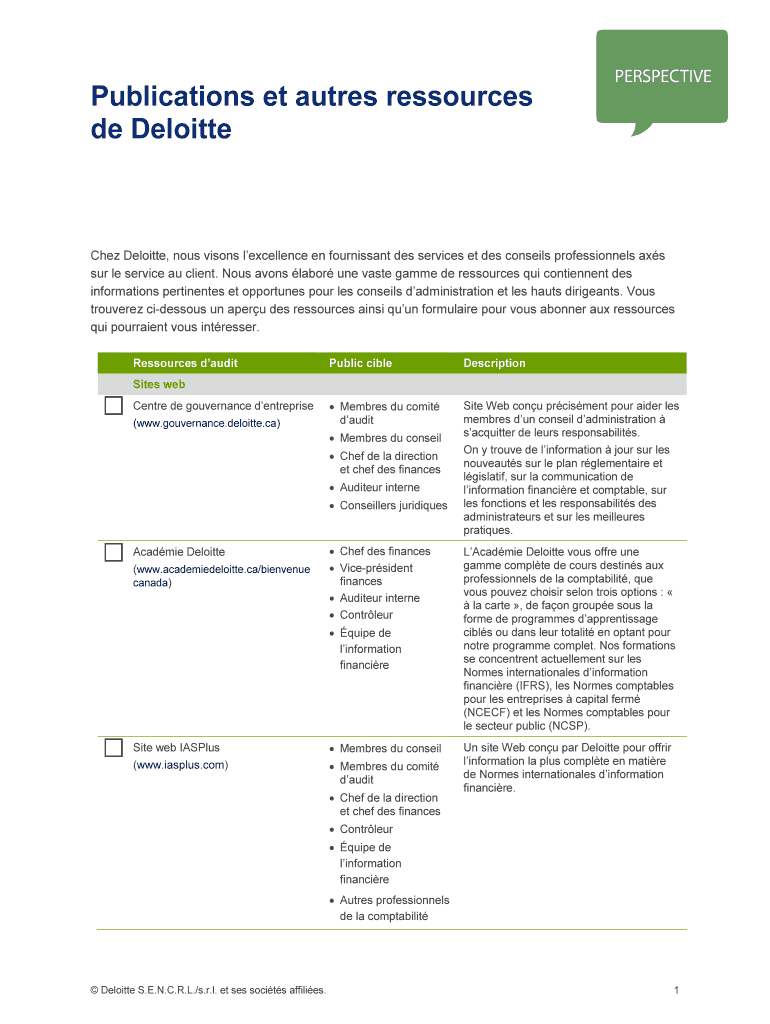 Remplissable En Ligne corpgov deloitte Publications et autres ...