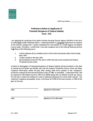 Nchfa Forms - Fill Online, Printable, Fillable, Blank | pdfFiller