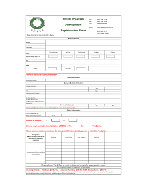 Fillable Online pcsib org Skills Program Fax Fumigation Registration ...