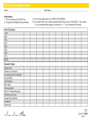 Fillable Online ACTIVITY RECORDING CHART - docachieve3000com Fax Email ...