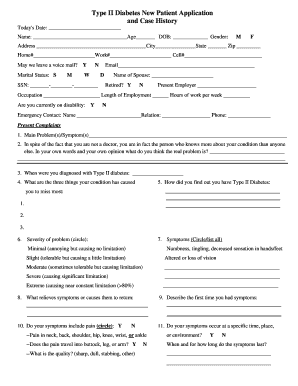 Fillable Online Type II Diabetes New Patient Application and Case ...