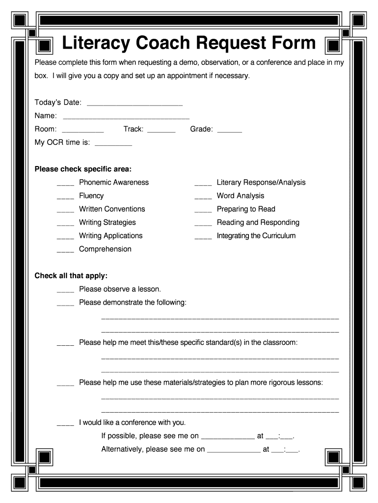 Fillable Online lit coach request form.cwk Fax Email Print - pdfFiller