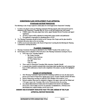 Fillable Online Subdivision land development plan approval procedure Fax Email Print - pdfFiller