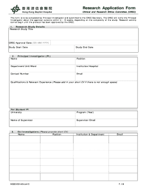 Fillable Online hkbh org MQSD201v02-Research Application Form Fax Email ...