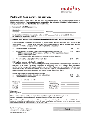 Fillable Online mobility Paying with Reka Checks (PDF) - Mobility Fax ...