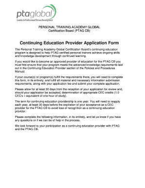 Fillable Online Continuing Education Provider Application Form Fax ...