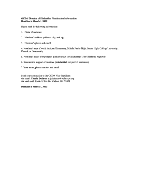 Fillable Online oklacda OCDA Director of Distinction Nomination ...