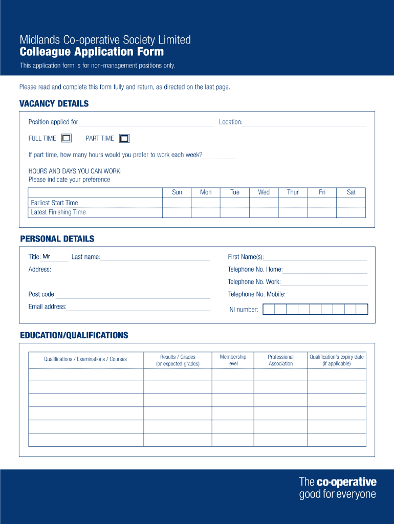 Fillable Online centralengland Midlands Cooperative Society Limited ...