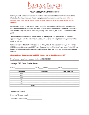 Fillable Online poplarbeach Sobeys Gift Card Order bFormb - poplarbeach Fax Email Print - pdfFiller