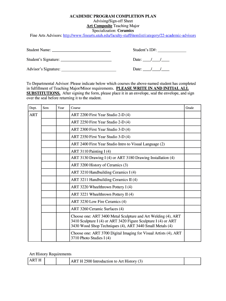 Fillable Online Specialization Ceramics Fax Email Print - pdfFiller