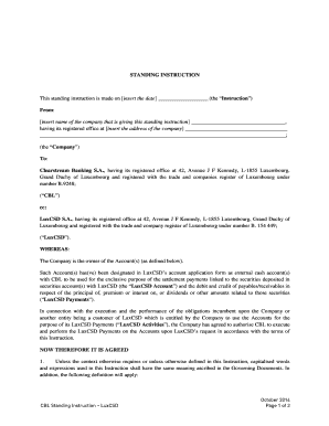 Fillable Online STANDING INSTRUCTION This standing instruction is ...