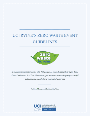 Fillable Online UC IRVINES ZERO WASTE EVENT Fax Email Print - pdfFiller