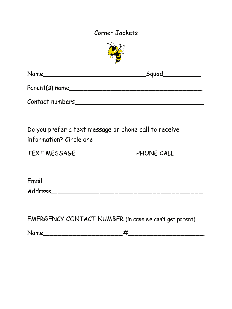 Fillable Online Corner Cheer Forms 2014docx Fax Email Print - pdfFiller