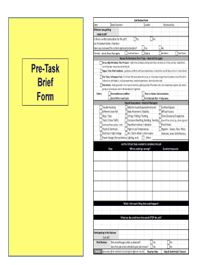 Fillable Online assevirtualclassroom Pre-Task Brief Form ...