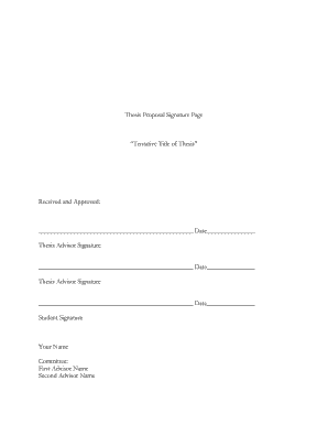 Fillable Online library pratt Thesis Proposal Signature Page Tentative ...