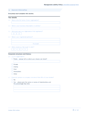 Fillable Online axaconnect co Management Liability Policy Extended ...