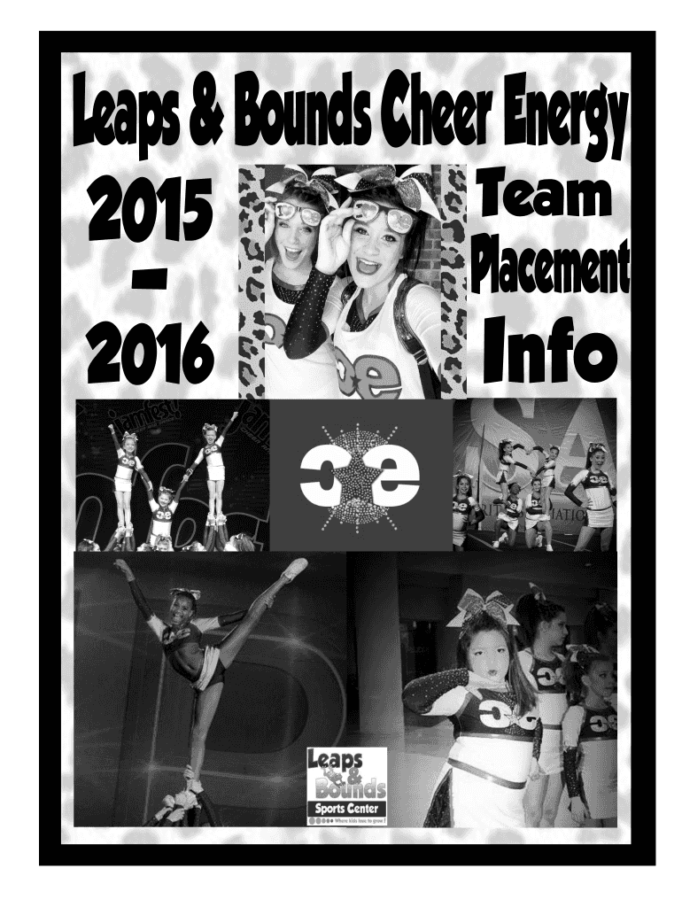 Fillable Online leapsandboundssports World Class Cheerleading With ...
