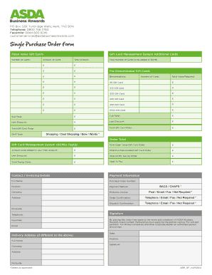 Fillable Online 1501 - OrderForm TCs Update Asda v12 Fax Email Print ...