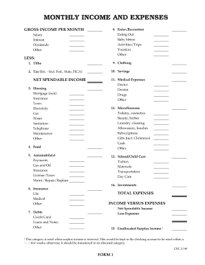 Fillable Online rmni Form 1-Monthly Income Form 1-Monthly Income Fax ...