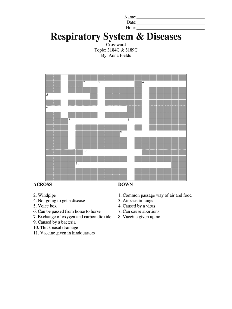 Fillable Online agriscience msu Resp Diseases--crossword.doc ...