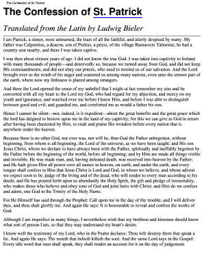 Fillable Online The Confession of St Patrick - Catholic Planet Fax ...