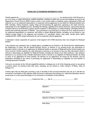 Fillable Online MEDICAID AUTHORIZED REPRESENTATIVE Fax Email Print ...