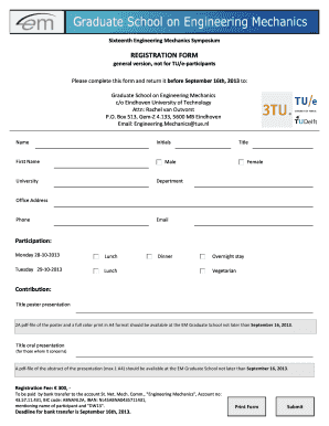 Fillable Online em tue Registration Form Tenth Engineering Mechanics ...