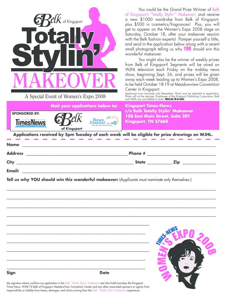 Fillable Online Totally Stylin’ Makeover Event Fax Email Print - pdfFiller