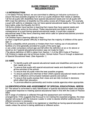Fillable Online Model Special Educational Needs policy - Fronter Fax Email Print - pdfFiller