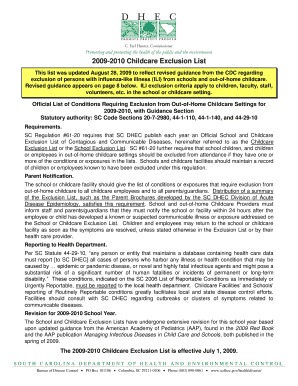 Fillable Online 2009_2010_Childcare_Exclusion_List. Construction ...