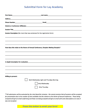 Fillable Online Online submittal form for Lay Academy Fax Email Print ...