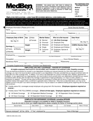 Fillable Online Less Than 50 Covered Lives Enrolling - MedBen Fax Email ...