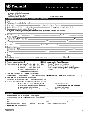 Fillable Online Prudential Life 20 yr term - Home Don Amsler Fax Email ...